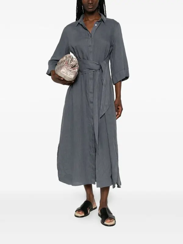 ARCHIVIO '67 Linen Shirt Dress With Waist Tie