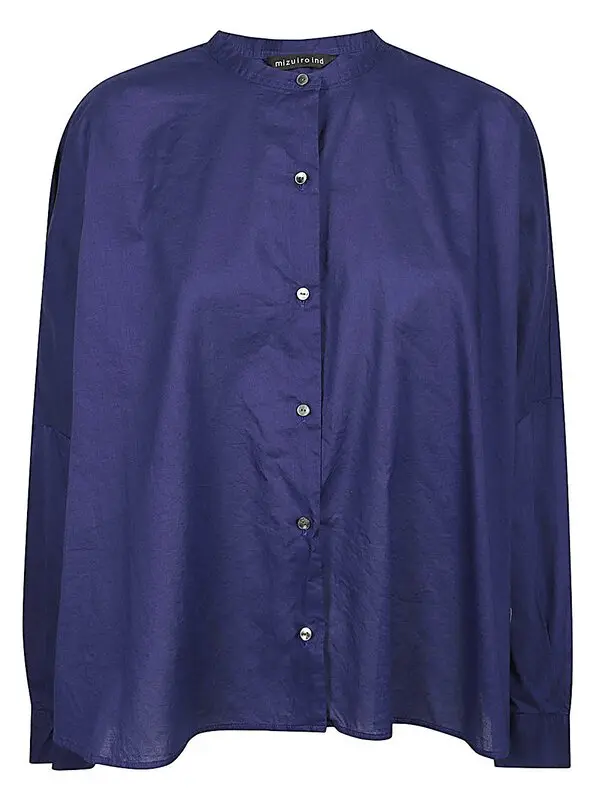MIZUIRO Name Embroidered Cotton Shirt
