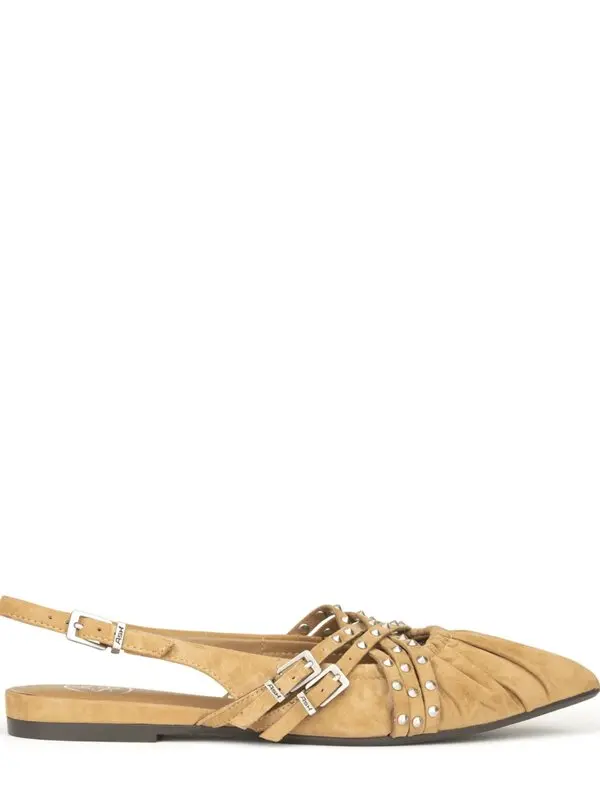 Ash Ballerina Bianca Flat Slingback With Silver Studs