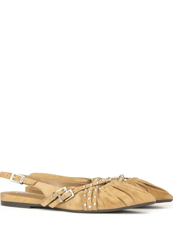 Ash Ballerina Bianca Flat Slingback With Silver Studs