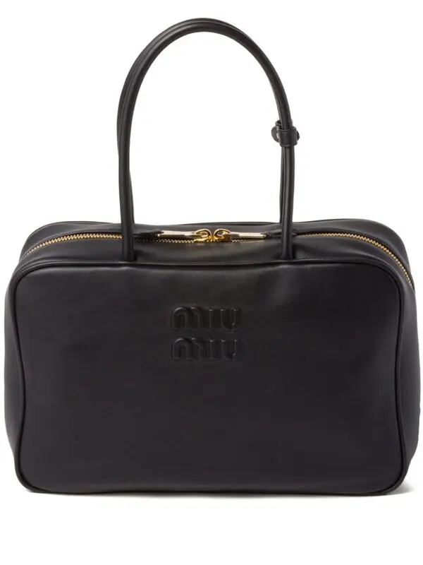 Miu Miu Beau Large Leather Handbag - Black