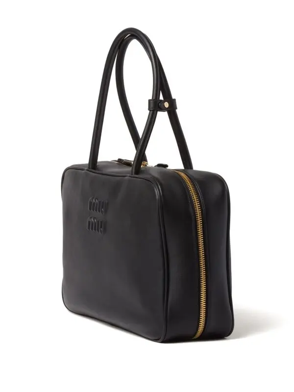Miu Miu Beau Large Leather Handbag - Black