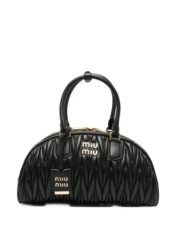 Miu Miu Arcadie Leather Handbag - Black