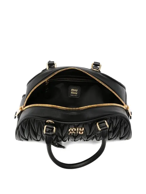Miu Miu Arcadie Leather Handbag - Black