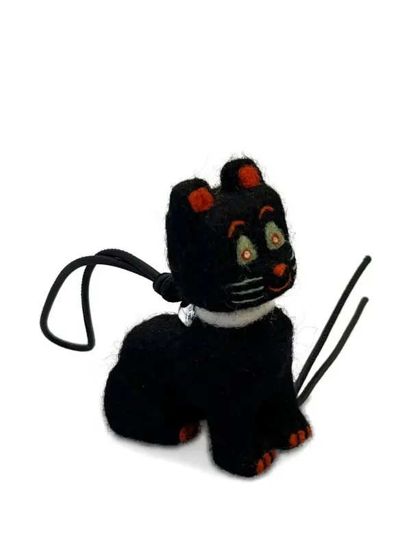 Loewe Cat Charm With Cord Attachment - Black
