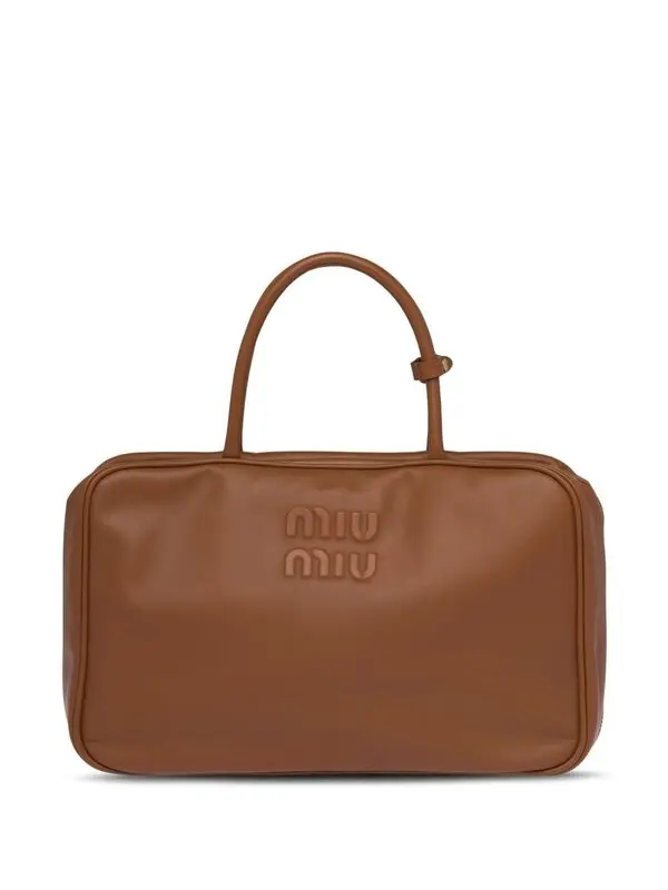 Miu Miu Beau Large Leather Handbag - Brown
