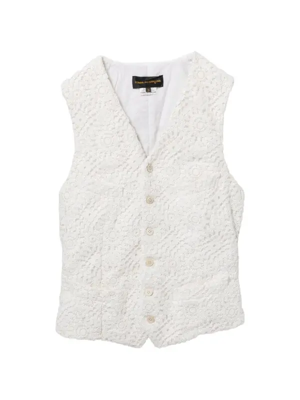 Comme Des Garçons Floral Embroidered Vest