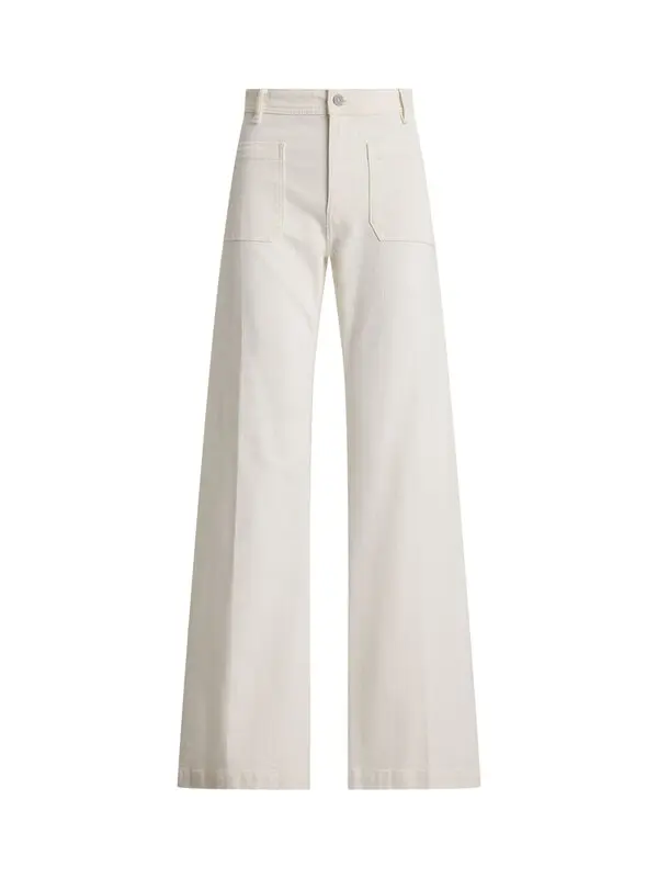 Polo Ralph Lauren Wide Leg Denim Trousers - White