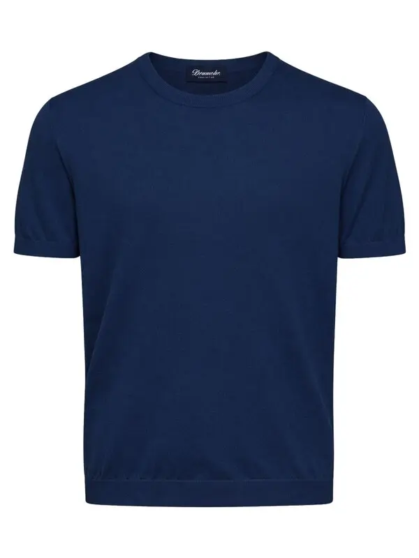 DRUMOHR Crew Neck Short Sleeve Fine Knit Sweater