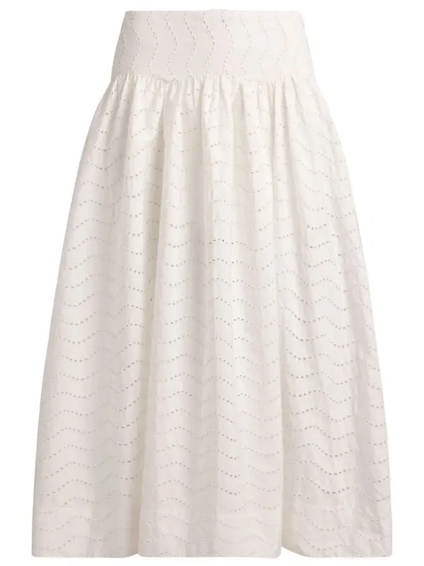 Polo Ralph Lauren Embroidered Midi Skirt