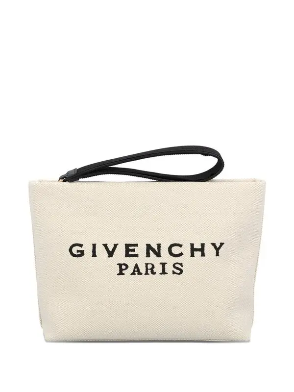 Givenchy Logo Cotton Pouch - Beige