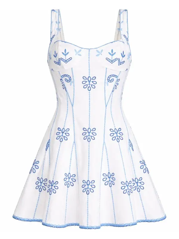 Charo Ruiz Ibiza Arissa Embroidered Mini Dress - Blue