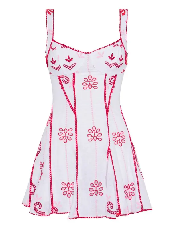 Charo Ruiz Ibiza Arissa Embroidered Mini Dress - Red
