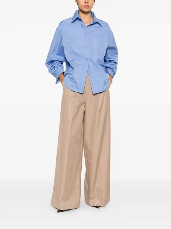 Balenciaga Cotton High-waisted Pleated Trousers