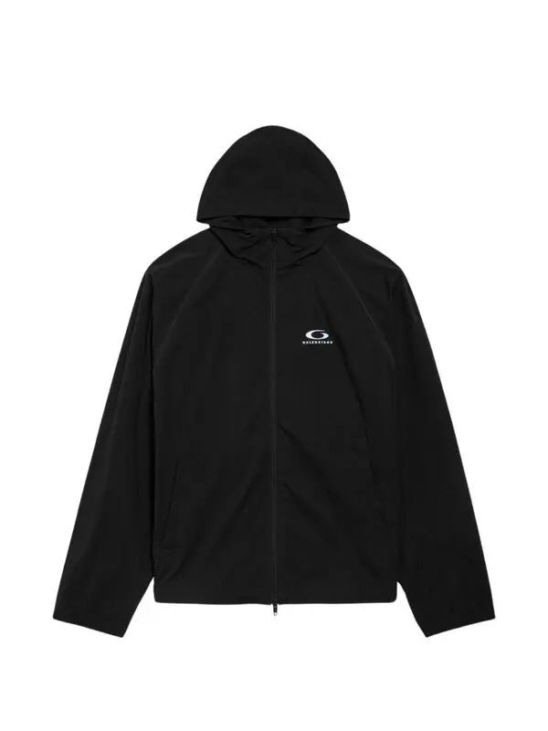 Balenciaga Logo Hooded Zip-up Jacket