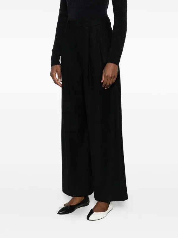 SUSANNE BOMMER Pleated Wide-leg Trousers - Black