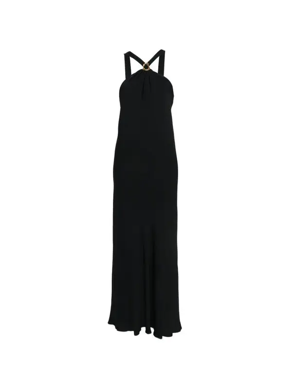 FORTE_FORTE Silk Blend Long Dress - Black