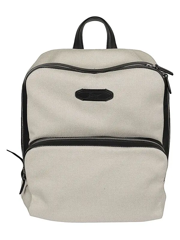Brioni Via Veneto Canvas Backpack - Beige