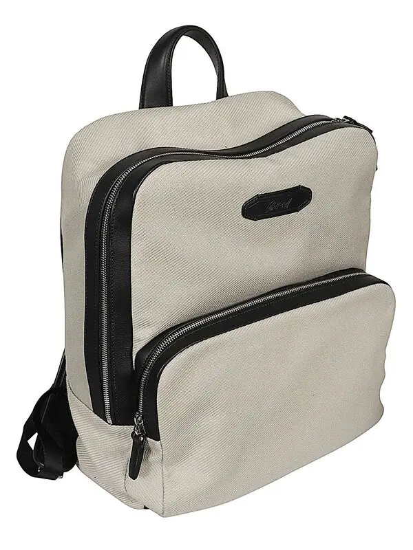 Brioni Via Veneto Canvas Backpack - Beige