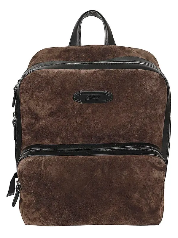 Brioni Via Veneto Suede Leather Backpack - Brown