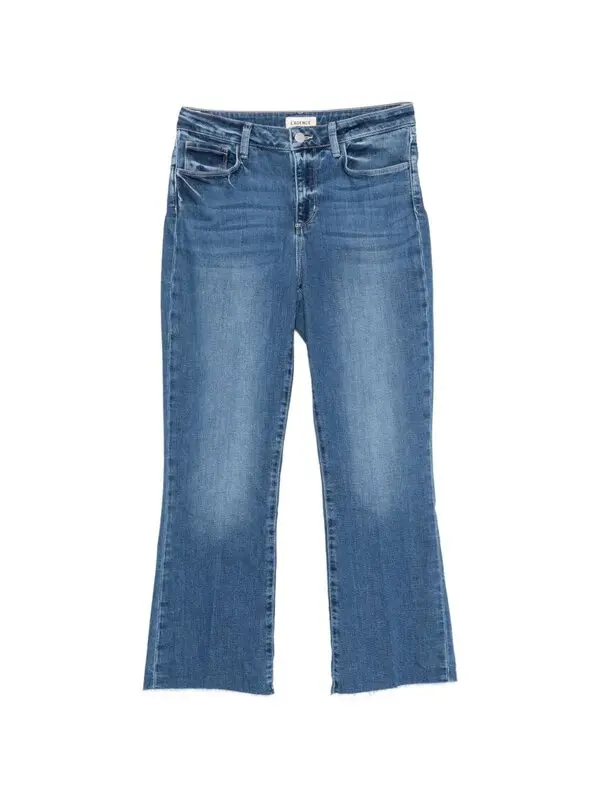 L'Agence Cropped Denim Jeans With Raw Edge Hem