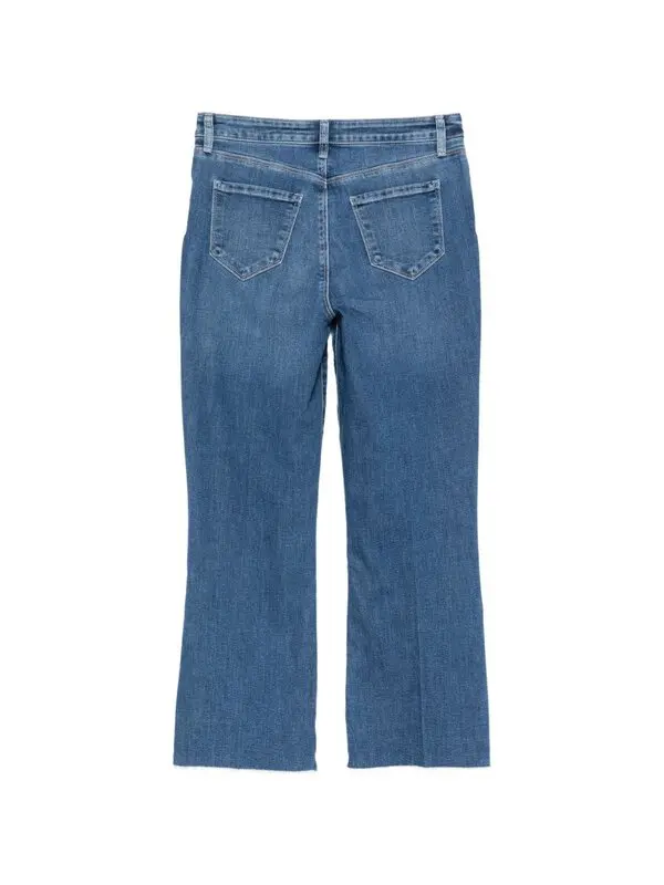 L'Agence Cropped Denim Jeans With Raw Edge Hem