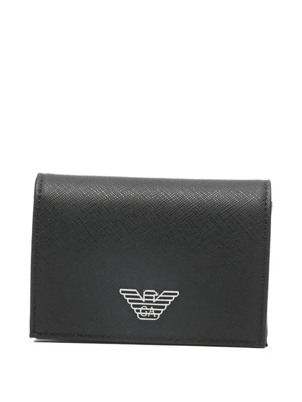 Emporio Armani Leather Credit Card Case - Black
