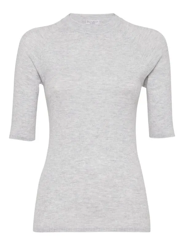 Brunello Cucinelli Ribbed Cashmere Blend Sweater