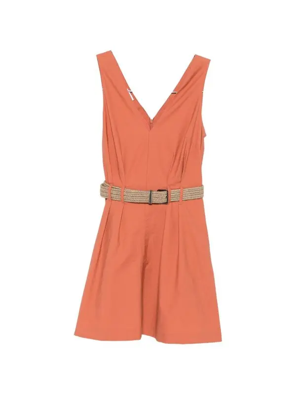 Brunello Cucinelli Cotton Belted Dress - Orange