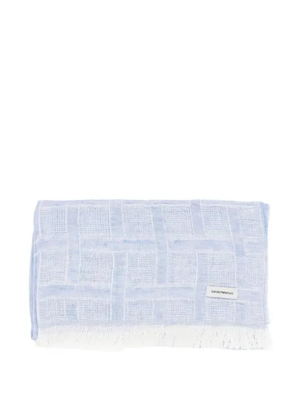 Emporio Armani Linen Scarf - Sky Blue