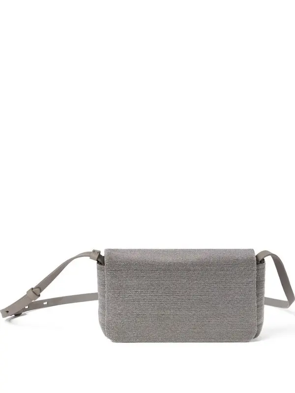 Brunello Cucinelli Leather Crossbody Bag With Monili Embellishments