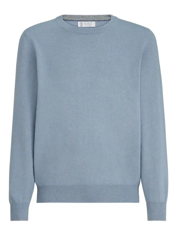 Brunello Cucinelli Cashmere Crewneck Sweater - Sky Blue