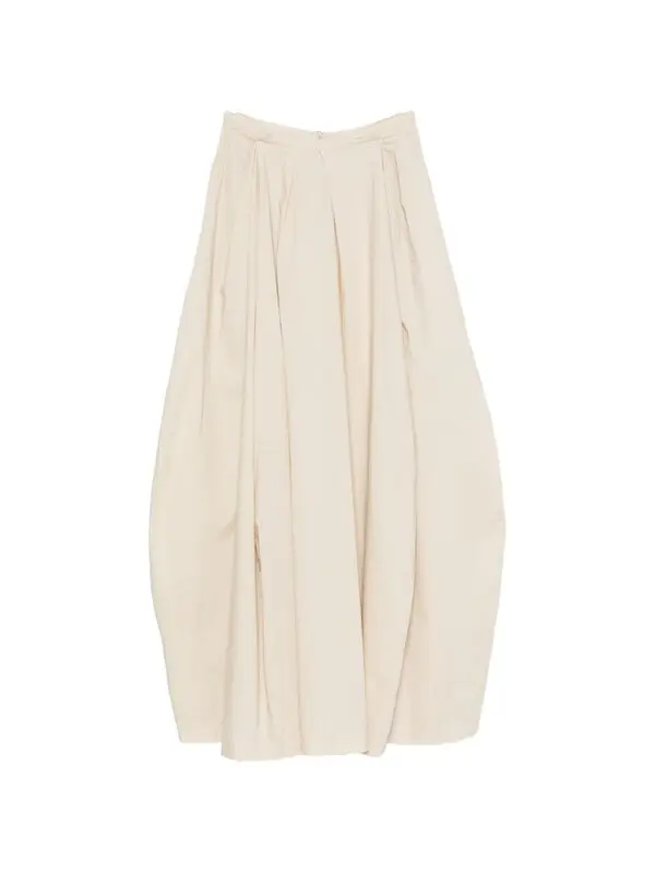 JUCCA Pleated Maxi Skirt - Beige