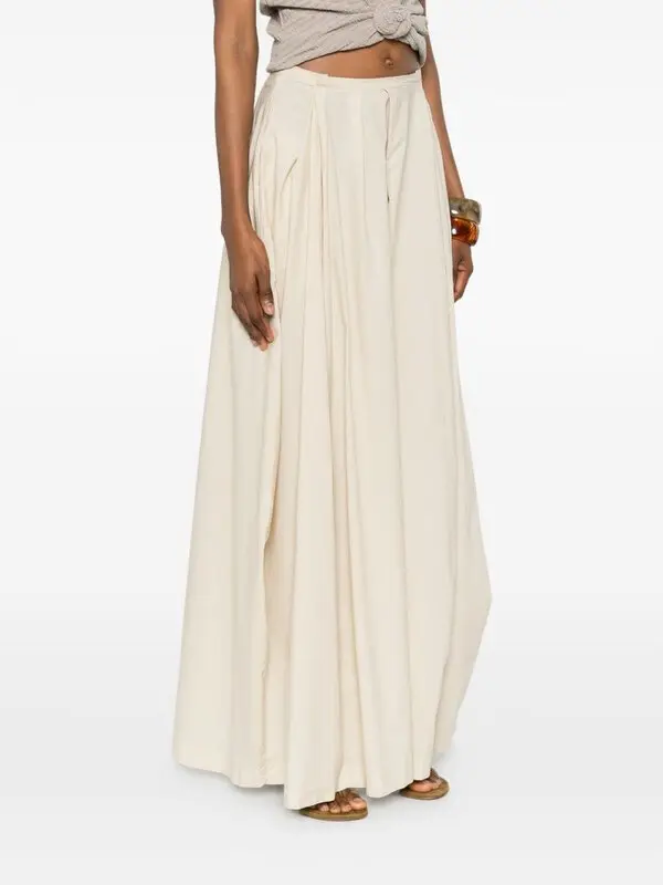 JUCCA Pleated Maxi Skirt - Beige