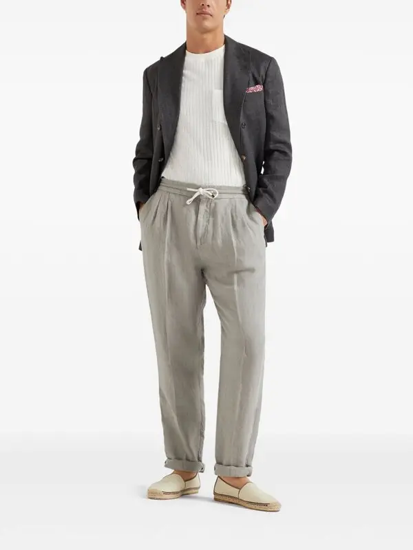 Brunello Cucinelli Linen Trousers - Green