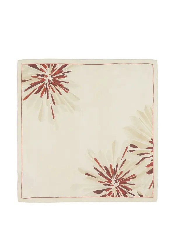 Brunello Cucinelli Printed Silk Foulard - Beige