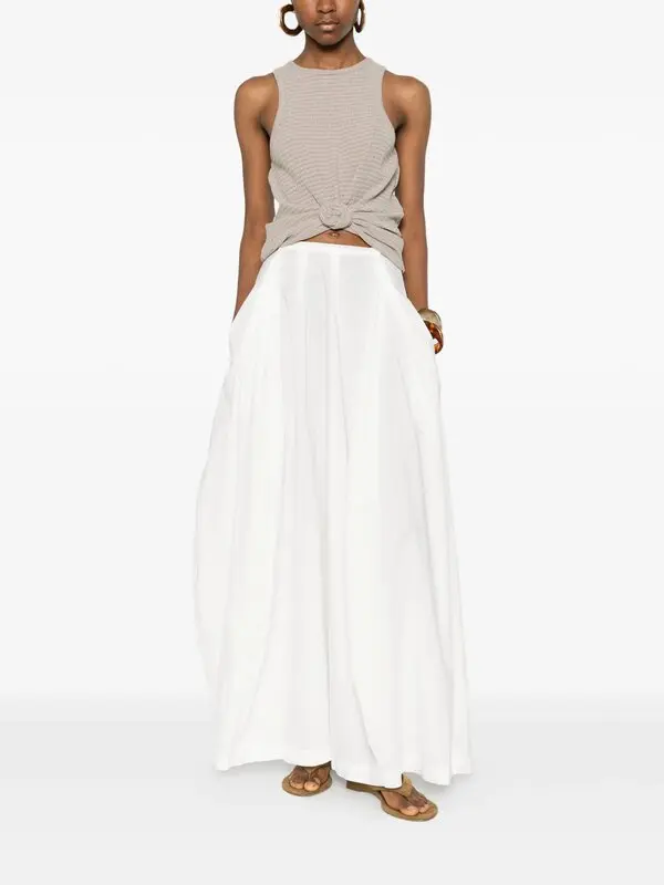 JUCCA Pleated Maxi Skirt - White