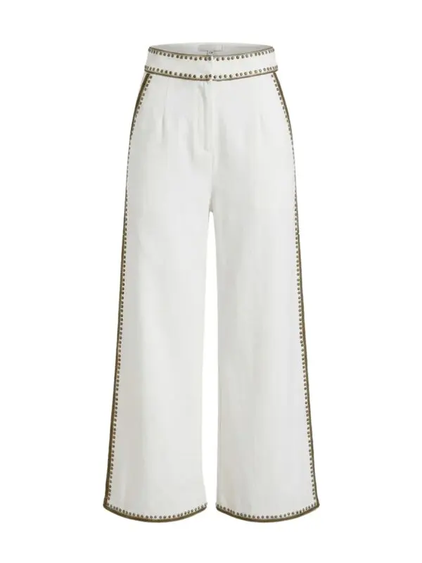 SCARLETT POPPIES Vera Embellished Trim Pants