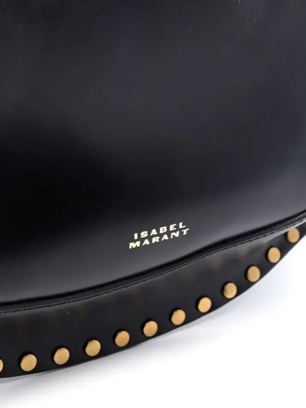 Isabel Marant Étoile Oskan Moon Leather Shoulder Bag - Black