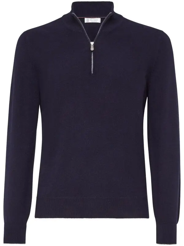 Brunello Cucinelli Cashmere Turtle-neck Sweater - Blue