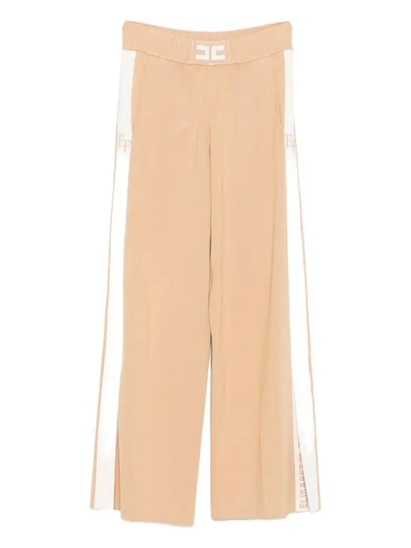 Elisabetta Franchi Tricot Trousers With Logo Detailing