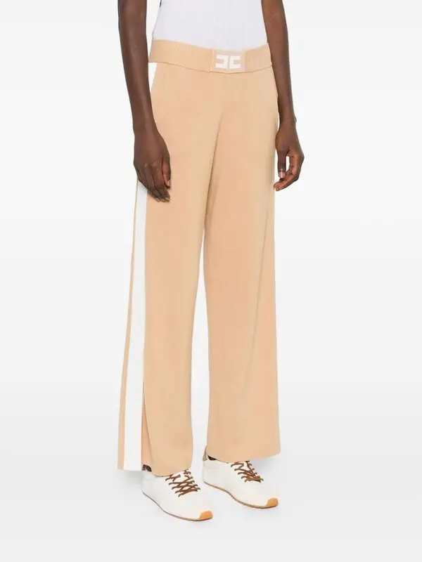 Elisabetta Franchi Tricot Trousers With Logo Detailing
