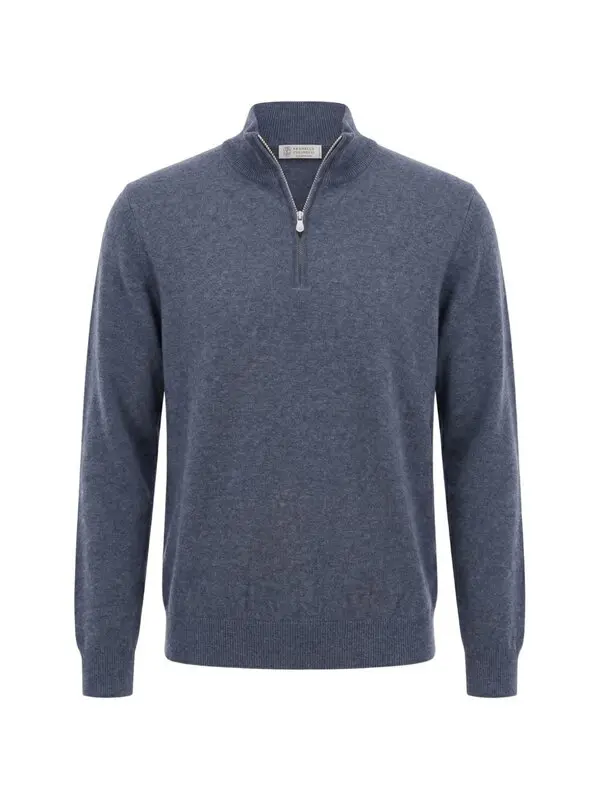 Brunello Cucinelli Quarter Zip Pullover - Blue