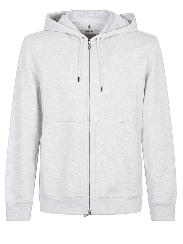 Brunello Cucinelli Cotton Blend Zip-up Hoodie - Grey
