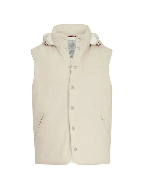 Brunello Cucinelli Wool Padded Vest - Beige
