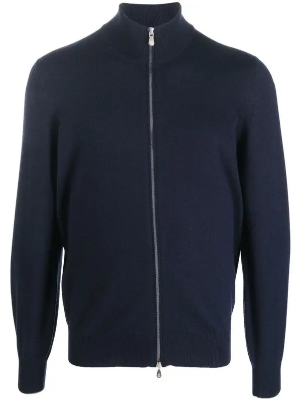 Brunello Cucinelli Cashmere Zipped Cardigan - Blue