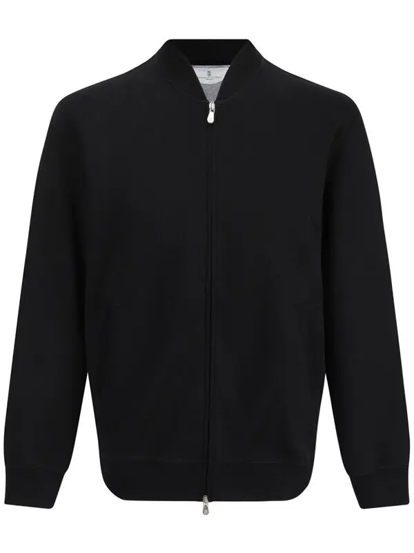Brunello Cucinelli Cotton Blend Sweatshirt With Two-way Zip Fastening