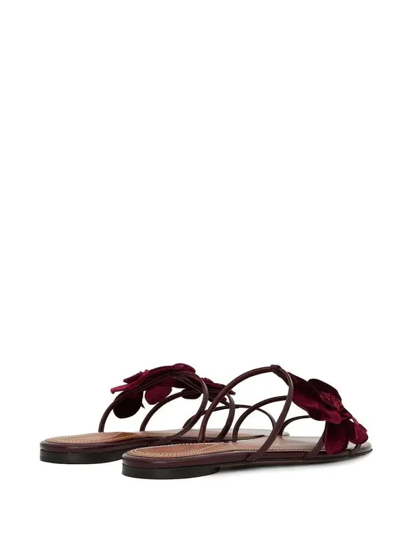 Zimmermann Orchid Leather Flat Sandals