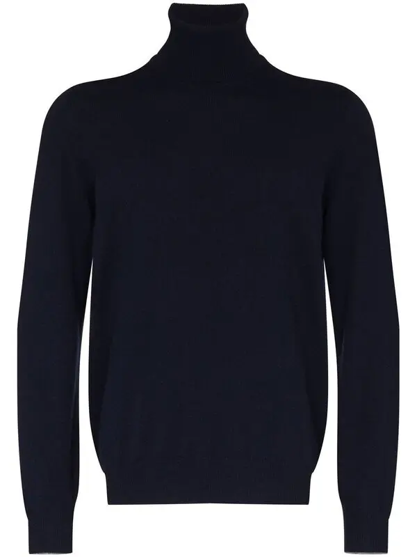 Brunello Cucinelli Cashmere Roll Neck Sweater - Blue