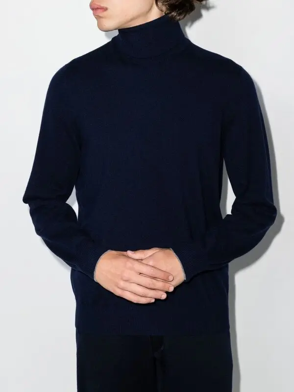 Brunello Cucinelli Cashmere Roll Neck Sweater - Blue
